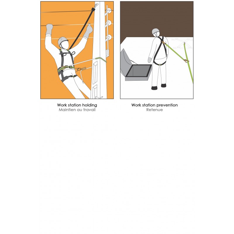 Work Positioning Belt with 2 lateral D-Rings