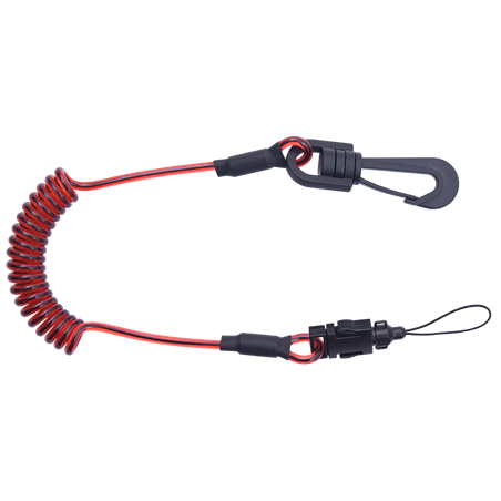 Mini coil tool lanyard with swivel connector & attachment loop