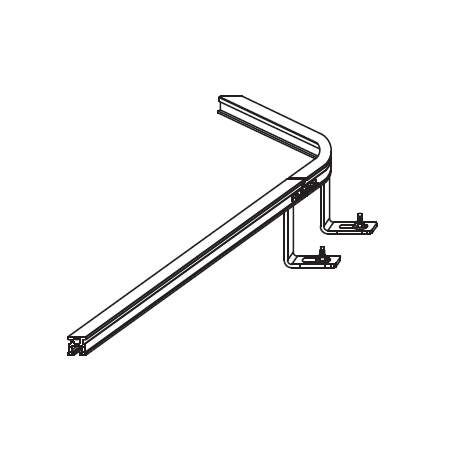 KS-RAIL - Curved corner intermediate rail 90° for floor / ceiling