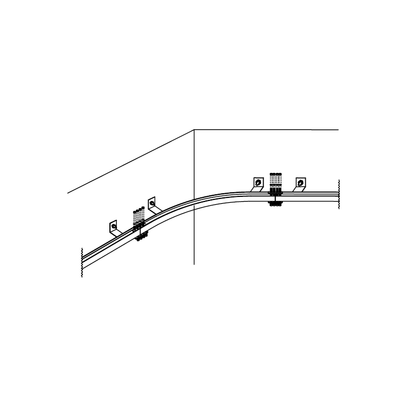 KS-RAIL - Curved corner intermediate rail 90° for inner wall