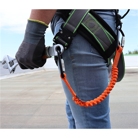 Stretch lanyard for connecting tools kratos safety