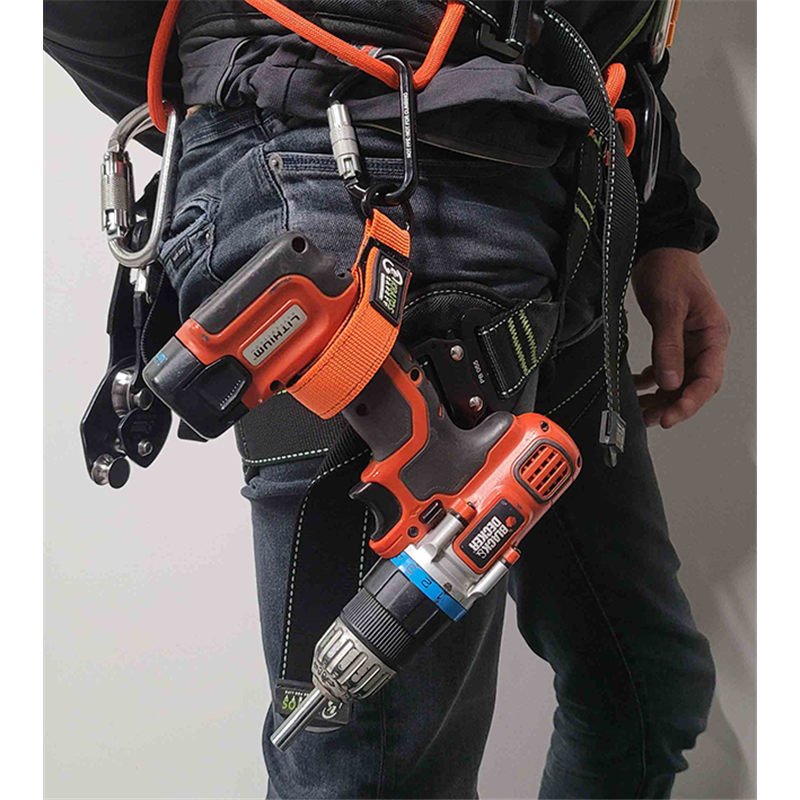 Set of 2 ultra-resistant Velcro tool-holding D-rings