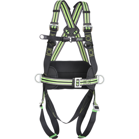 Body harness with 1 dorsal D-Ring, 1 sternal attachment and 2 lateral D ...