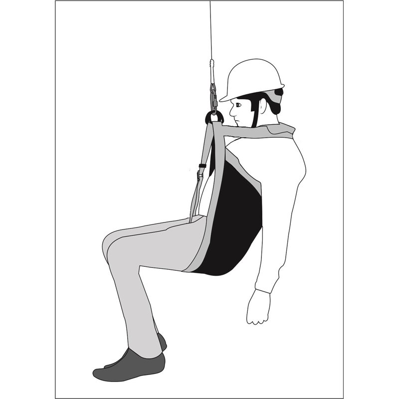 Evacuation Triangle for rescue or injured personnel metallic D-Rings